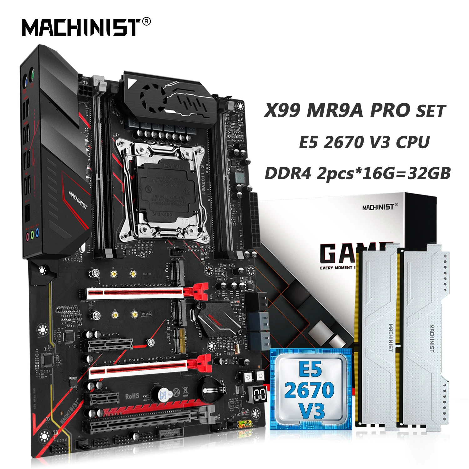 Machinist X99 Motherboard Combo Xeon Kit E5 2640 V3 Cpu Lga 2011-3 2pcs ...