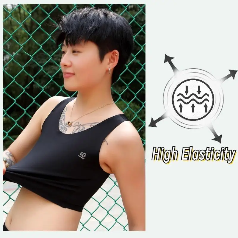 Tomboy-Breathable-Chest-Binder-para-Mulheres-Colete-Fino-Suti-Esportivo ...