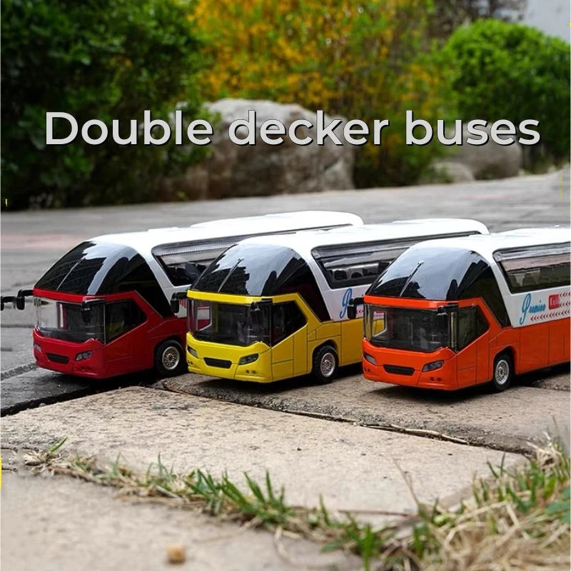 New-Alloy-Double-Decker-Bus-Model-Diecast-Toy-Business-Bus-Model-Pull ...