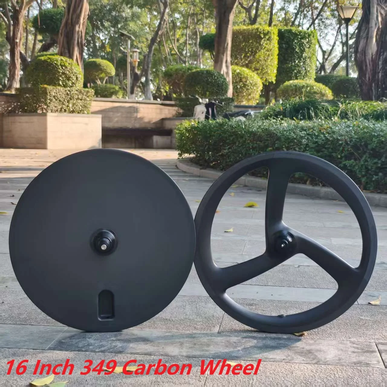 Juego de ruedas delanteras de carbono de 16 "349, ruedas de disco ...