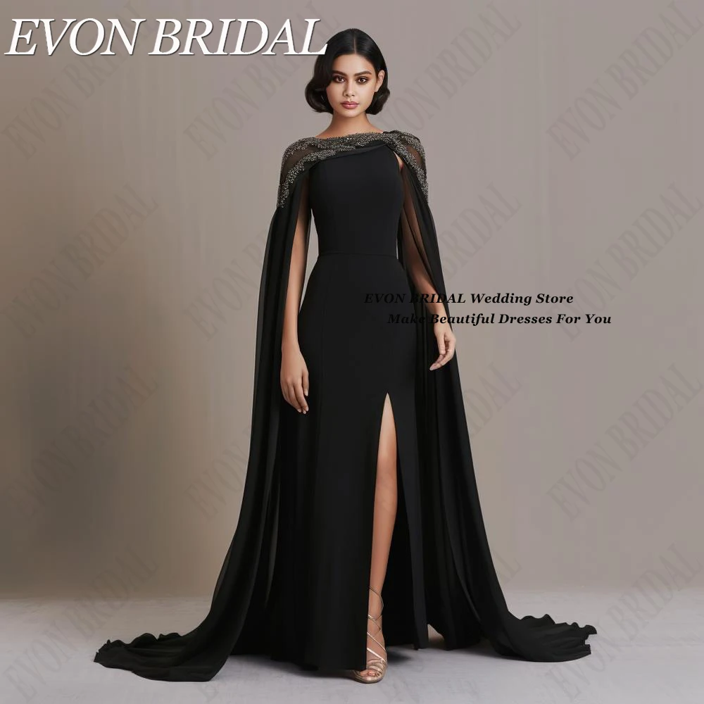 EVON-BRIDAL-Elegant-Long-Evening-Dresses-With-Cap-Sleeves-Saudi-Arabia ...