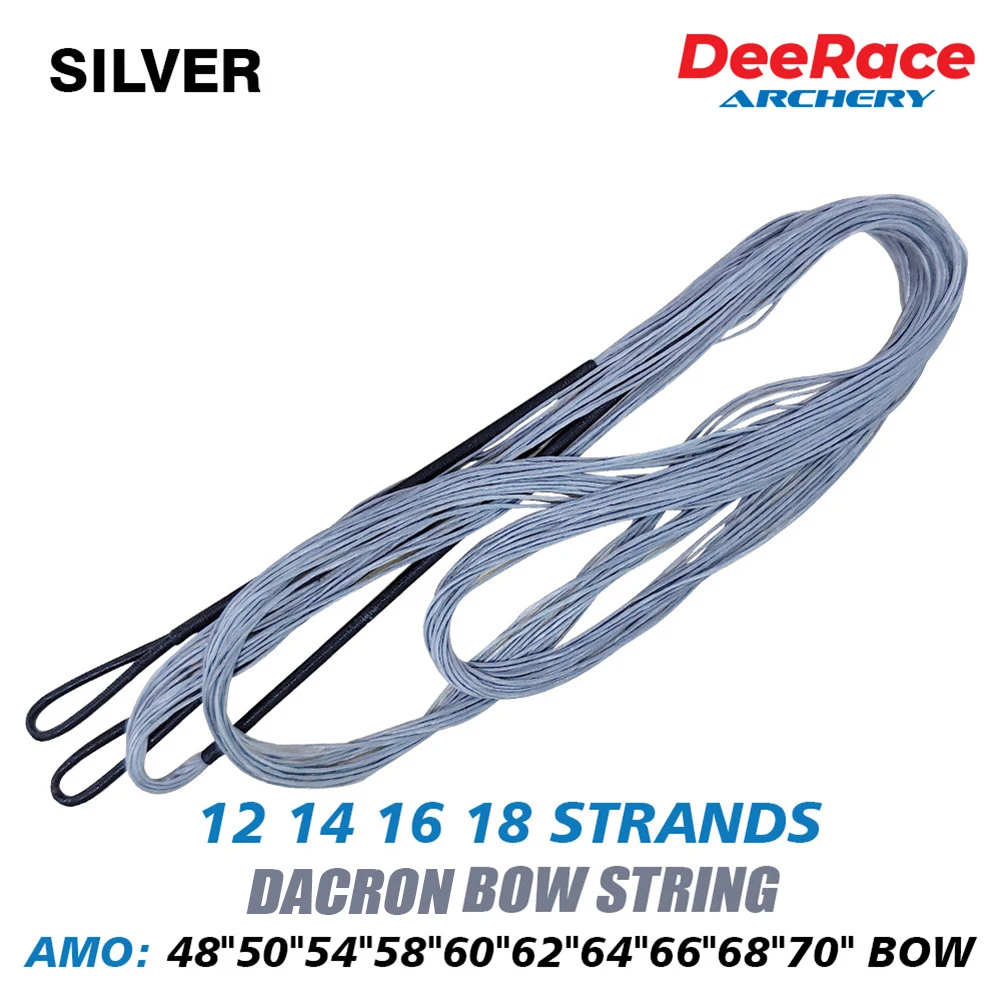 DeeRace Archery Accessory Bow String Silver Dacron Material AMO 48" 50 ...