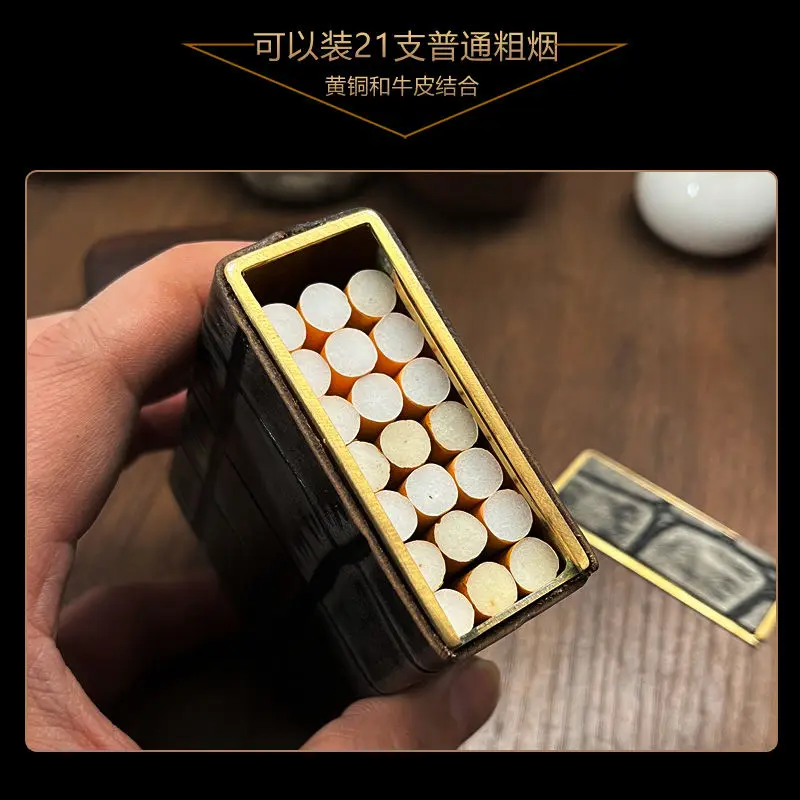 Classic-Men-S-Thick-Cigarette-Box-High-End-Cowhide-Crocodile-Pattern ...