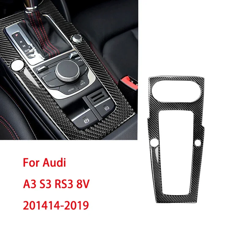 LHD-Car-Center-Gear-Shift-Frame-Cover-Carbon-Fiber-Sticker-For-Audi-A3 ...