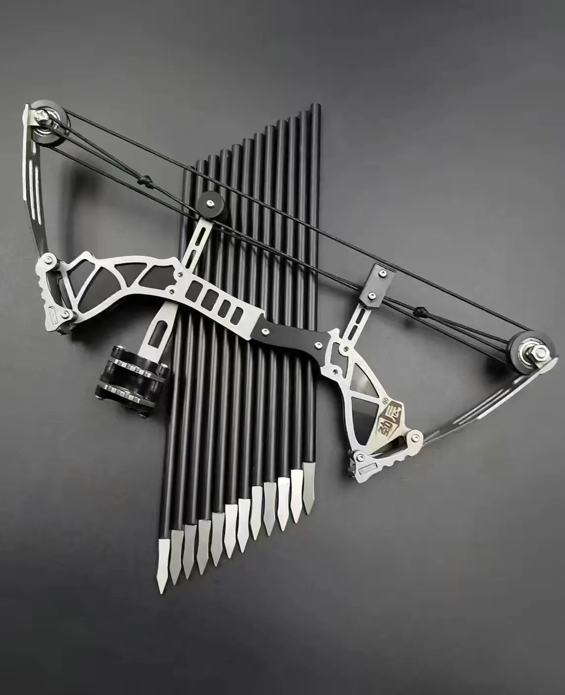 12lbs-Archery-Mini-Stainless-Steel-Compound-Bow-Set-Miniature-Bow-and ...