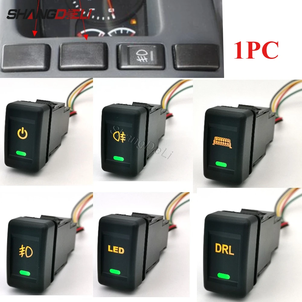1PC DC12V Car LED DRL Spotlight Power ON OFF Front Rear Fog Light ...