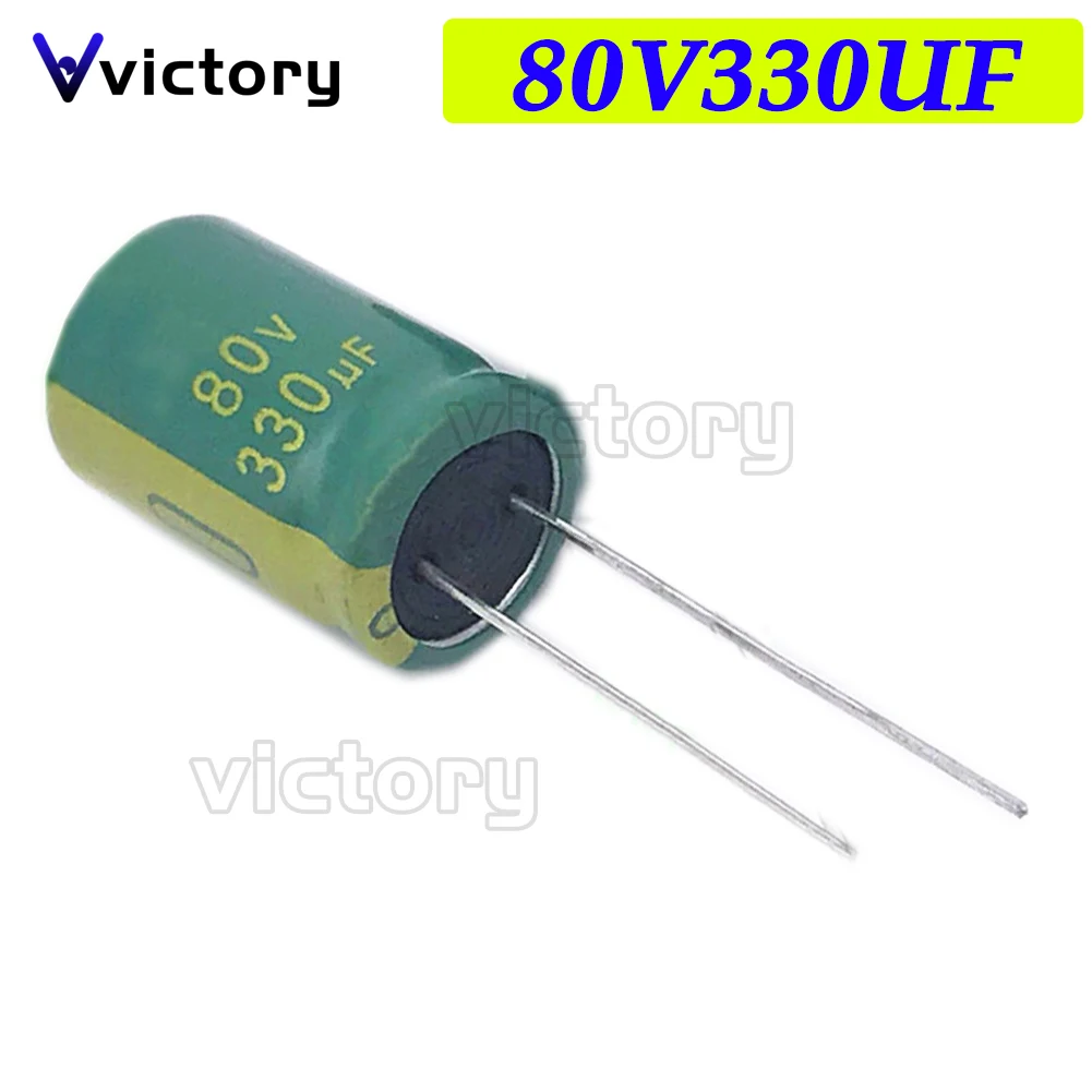10PCS 80v330uf 330uf 80v 13*20MM Electrolytic capacitor 80v 330uf ...