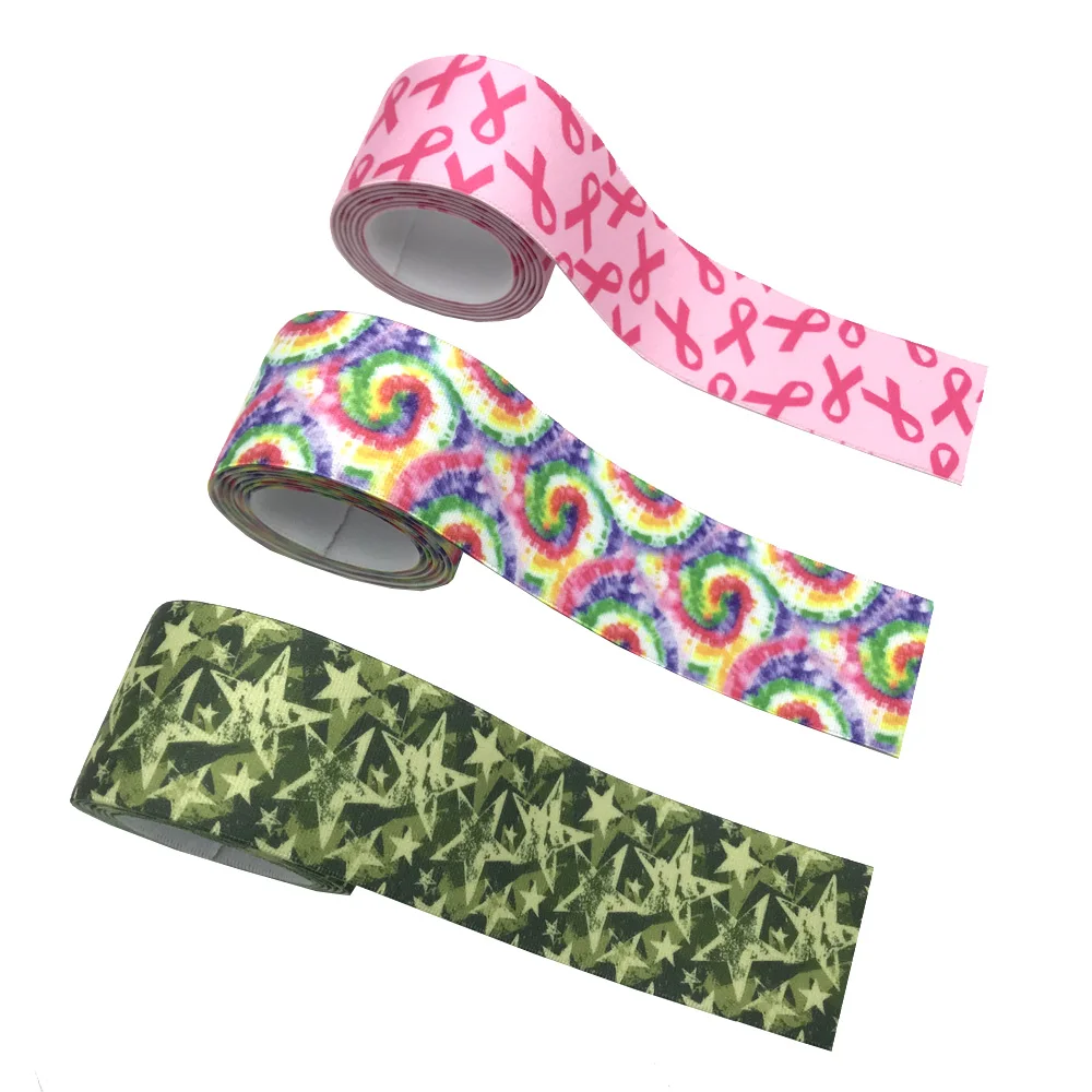1m/lot Breast Cancer Print Elastic Webbing 2.5cm 3.8cm Width Rubber ...
