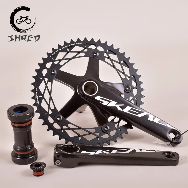 SKEACE Crankset Fixed Gear Bike Parts 165mm BCD144 49T Sprocket with ...