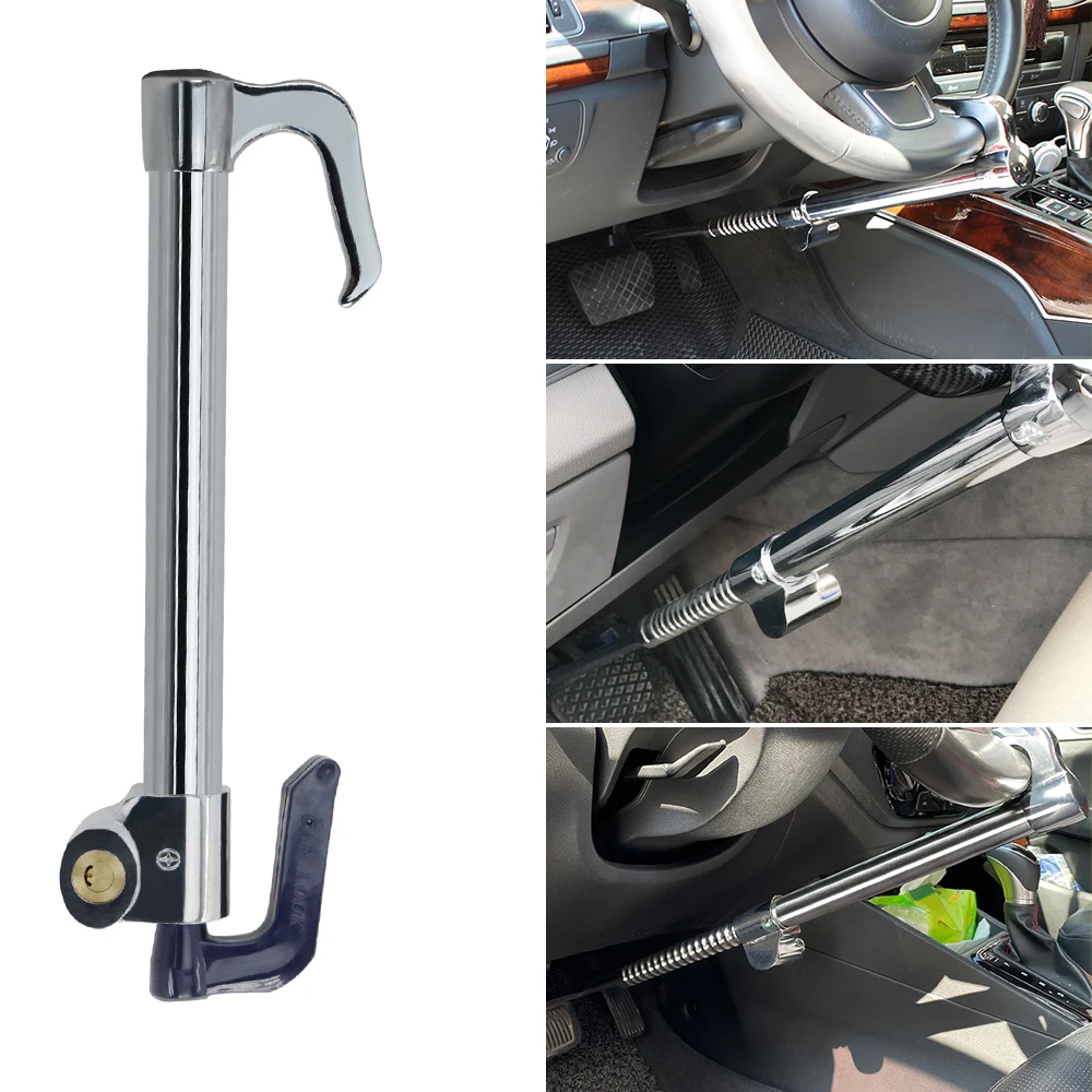 Universal-Car-Steering-Wheel-Anti-Theft-Lock-Retractable-Double-Hook ...