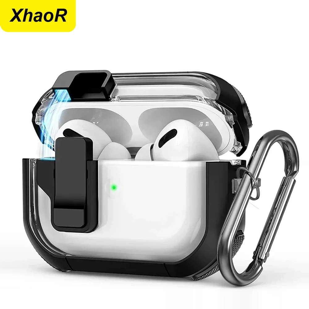 Security-Lock-Transparent-Cover-for-Airpods-Pro-2-3-2nd-Case-With ...