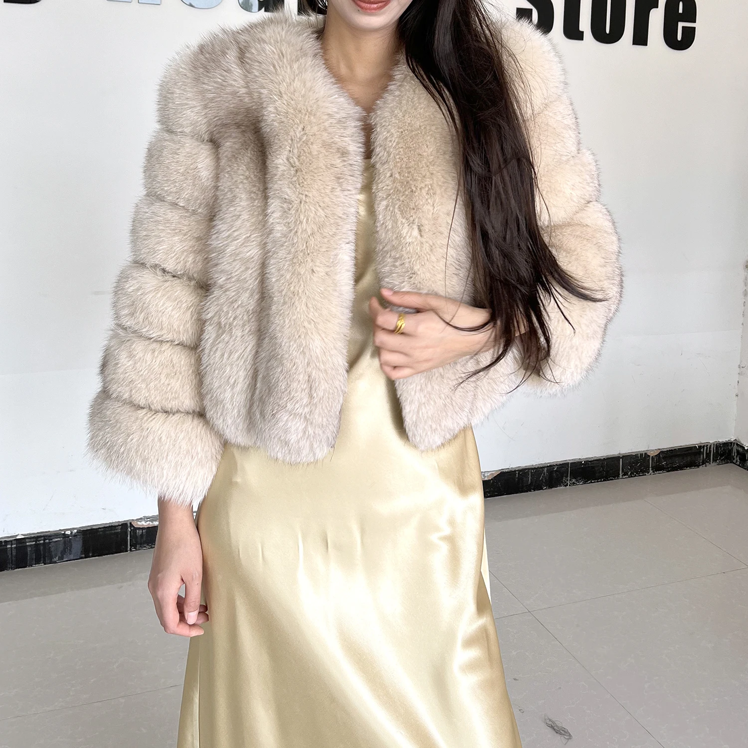 2025 Winter New Style Real Fur Coat Women's Fashion Natural Real Fox ...