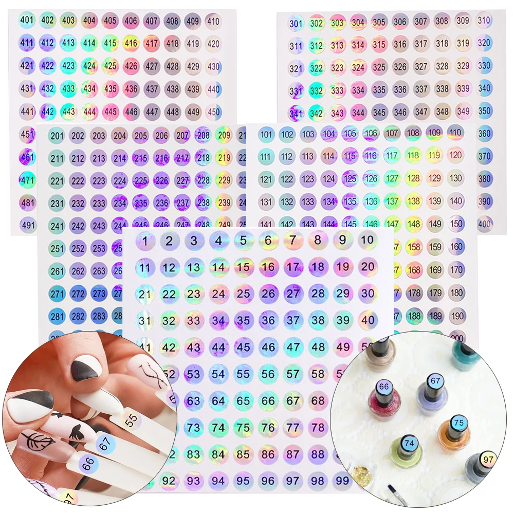 1-5Pcs-Nail-Polish-Number-Sticker-Label-Color-Gel-Varnish-Glue-Bottle ...