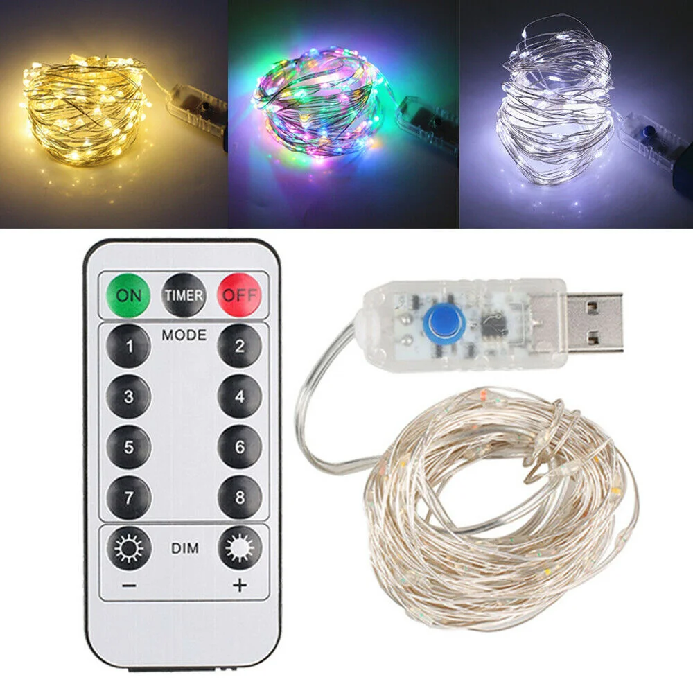 Led-Copper-Wire-String-Light-1M-10M-USB-OR-Battery-8Mode-Remote-Control ...