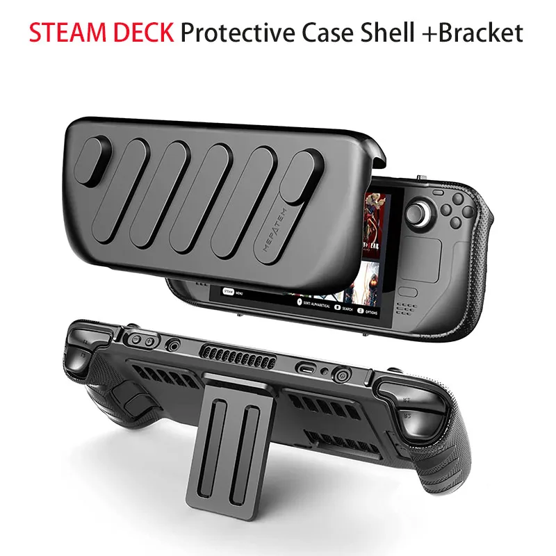 For-Steam-Deck-3-in-1-Protective-Case-With-Kickstand-Front-Cover-TPU ...