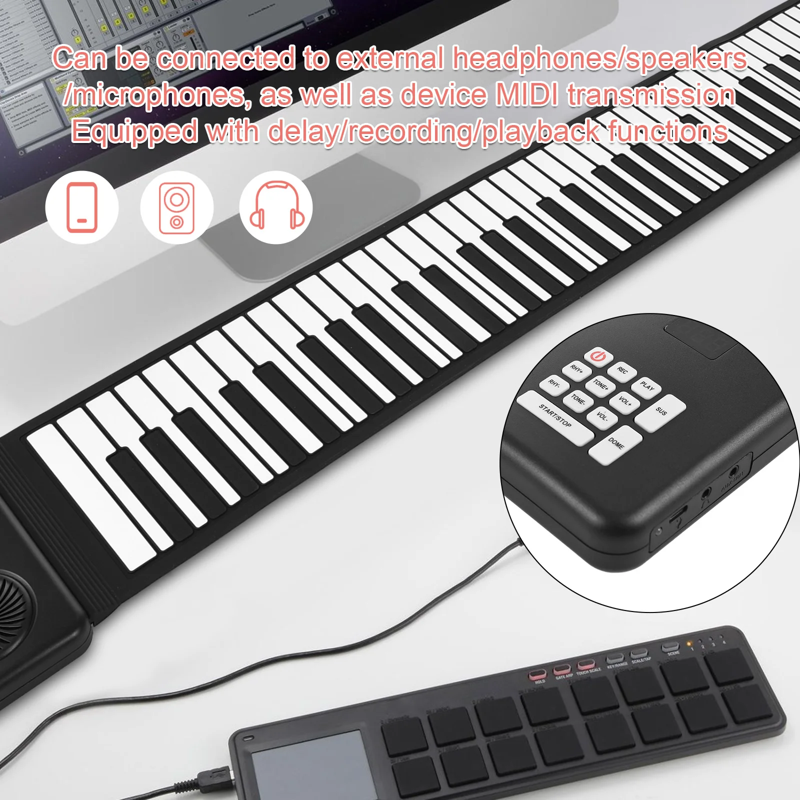 88-Key-Portable-Piano-Handroll-Electronic-Piano-Environmental-Silicone ...