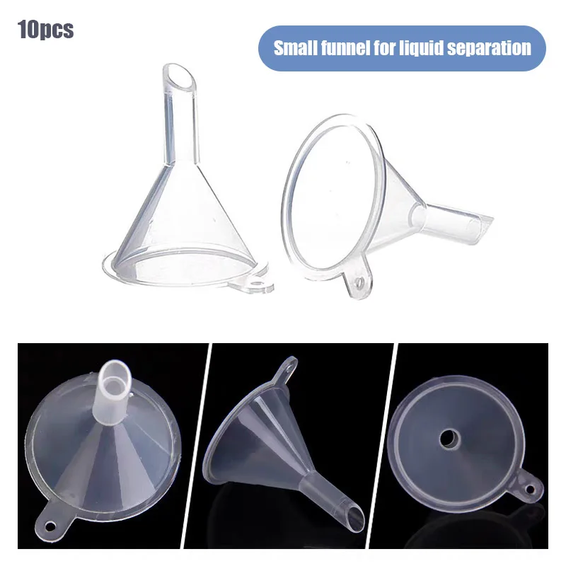 10pcs-Small-Clear-Plastic-Funnel-Mini-Liquid-Oil-Funnel-for-Bottle ...