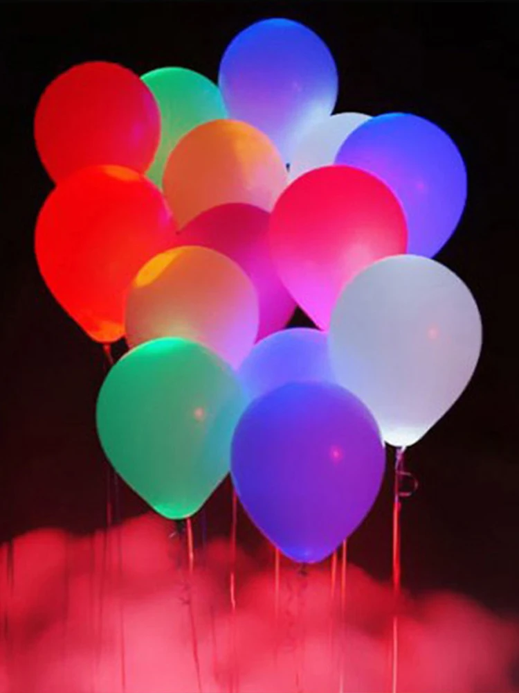 15PCS 12Inch UV Neon Balloons Fluorescent Latex Ballons For Glow In The ...