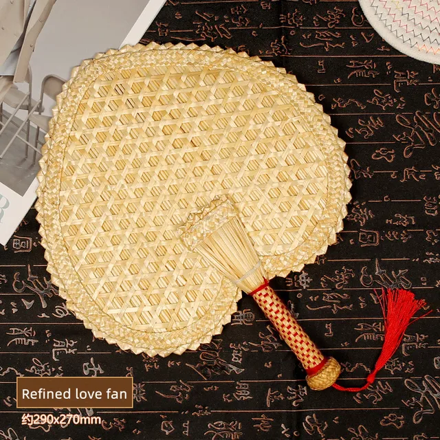 Chinese Traditional Pu Fan Summer Plantain Fan Pure Hand-Woven Straw ...