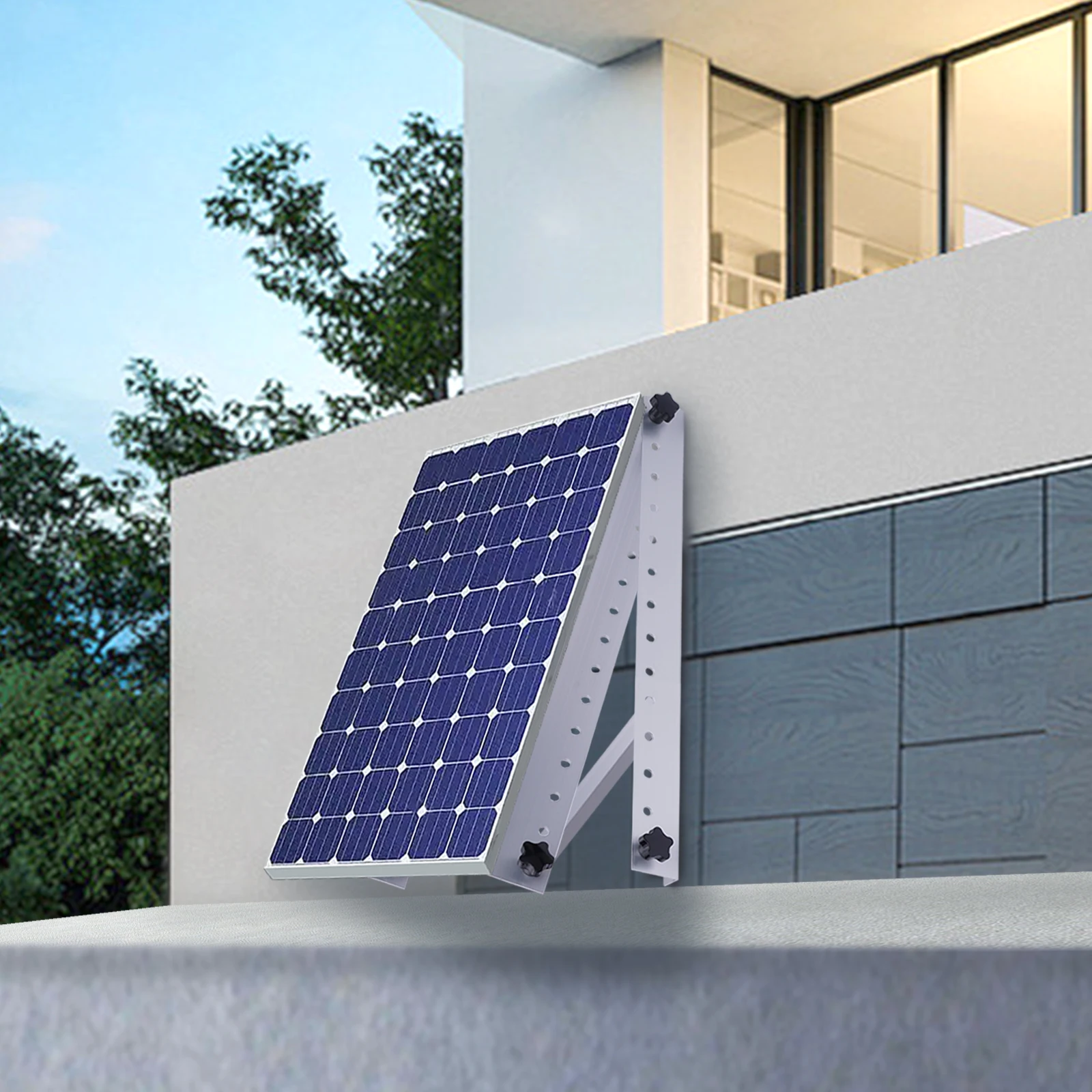 Paar-Aluminium-Solar-panel-Halter-Wand-Boden-halterung-Modul-Panel ...