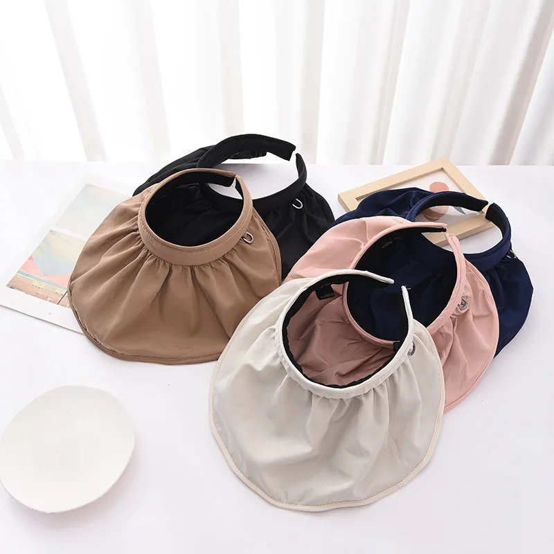 New Women's Sunshade Wide Brim Beach UV Protection Sun Hat Headband