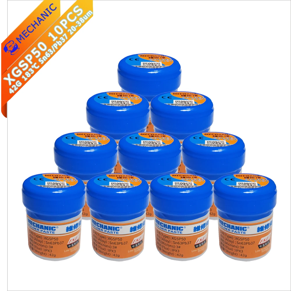 Solder Paste MECHANIC XGSP50 42G Liquid Solder Paste SN63 PB37 XG-50 Low Temperature Storage SMD ...
