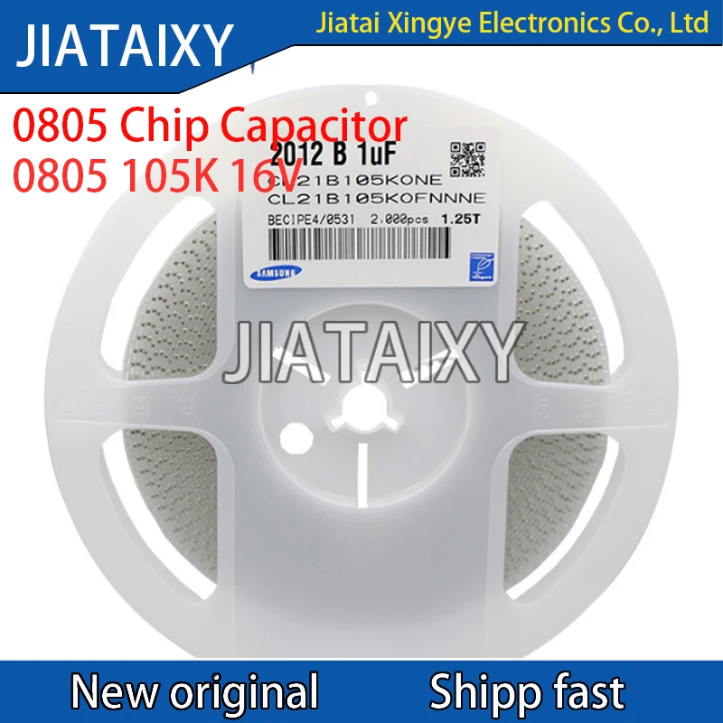 2000PCS/Reel 0805 1uF 105 10V 16V 25V 50V X5R 105K SMD Capacitor ...