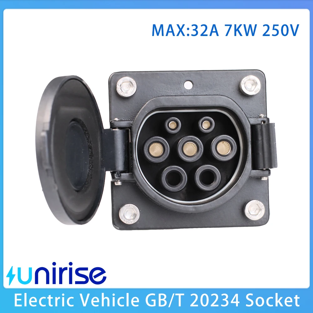 GB/T EV Socket 32A 7KW 1-Phase Connector 250V, IP55 Waterproof for ...