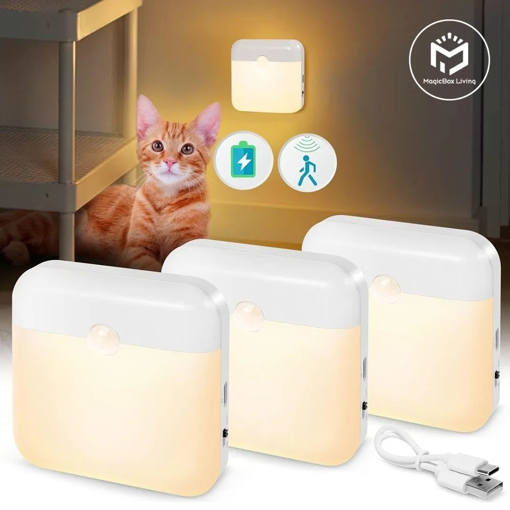 USB-Rechargeable-Battery-Night-Light-Wall-Stick-On-Motion-Sensor-Night ...
