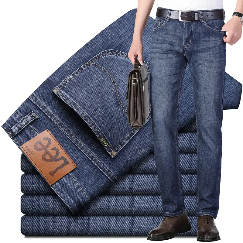 Lee-Dex-Jeans-Men-s-Straight-leg-Loose-fit-Spring-Summer-Thin-Elastic ...