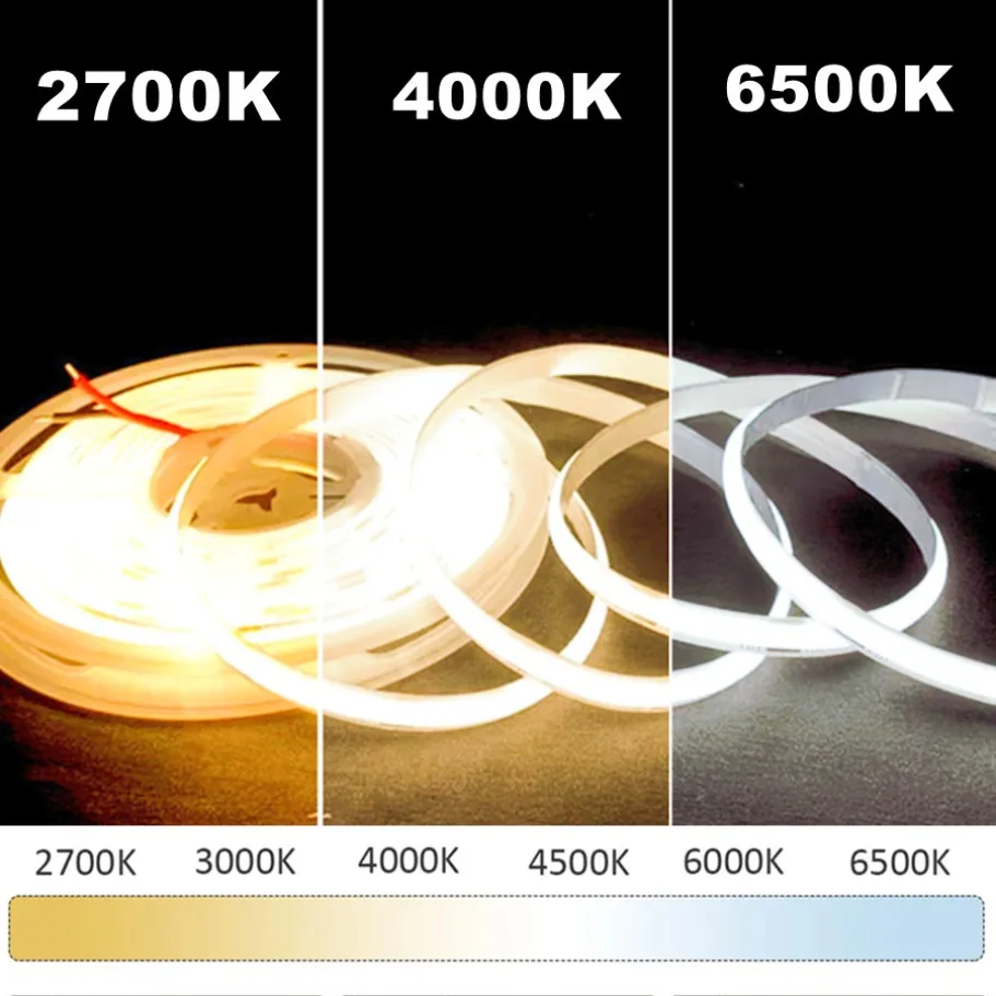 FCOB CCT LED Light Strip 608 LEDs High Density Flexible FOB COB 10mm ...