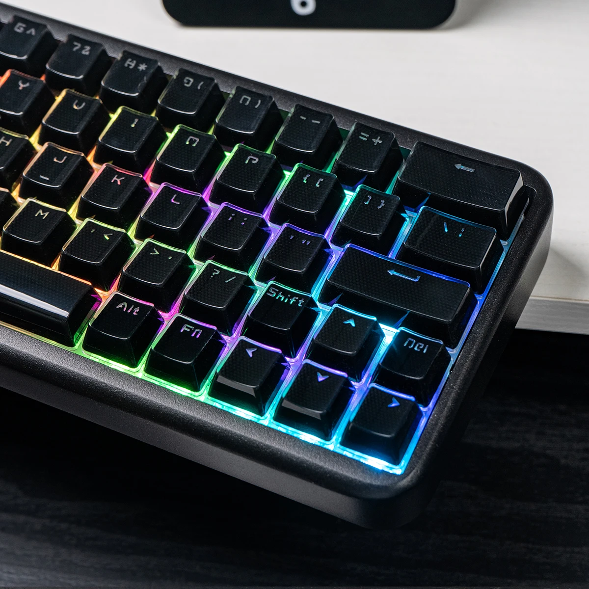 134 Keys Black OEM Profile Jello Round Crystal PC Keycap Translucent ...