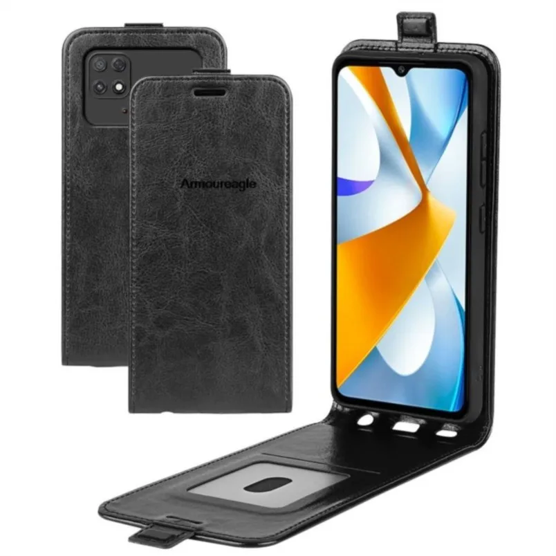for xiaomi poco c40 cover magnetic vertical up down flip pu leather ...