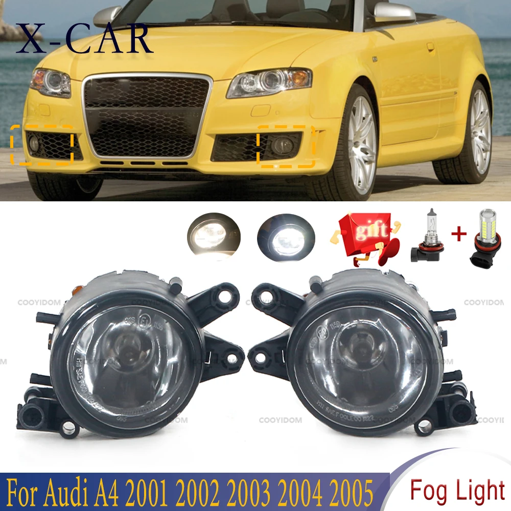 Front Bumper LED Halogen Fog Light Fog Lamp For Audi A4 B6 2001 2002 ...