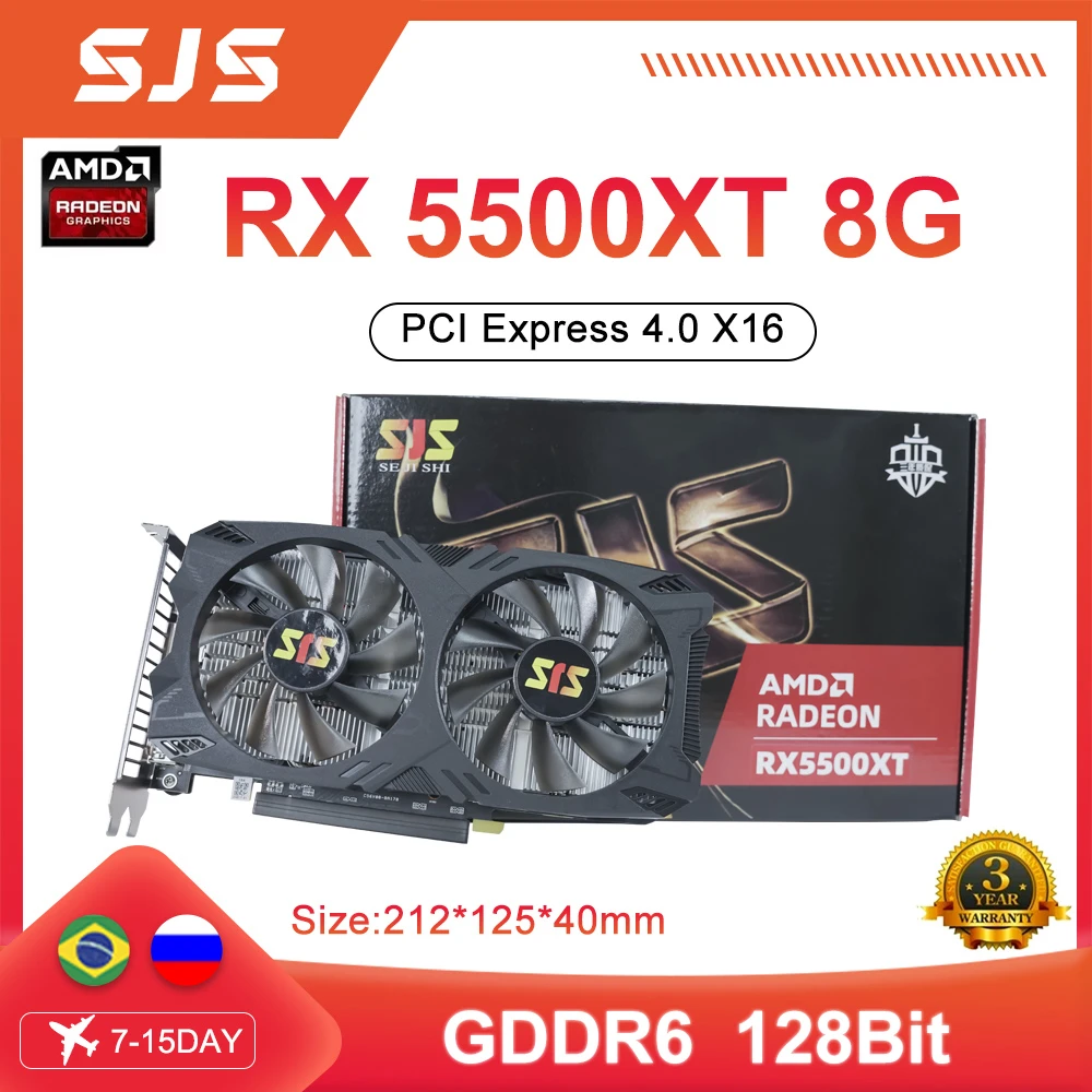 Sjs Amd Rx5500xt 8gb D6 Gaming Graphics Card With 8g/gddr6 Memory ...