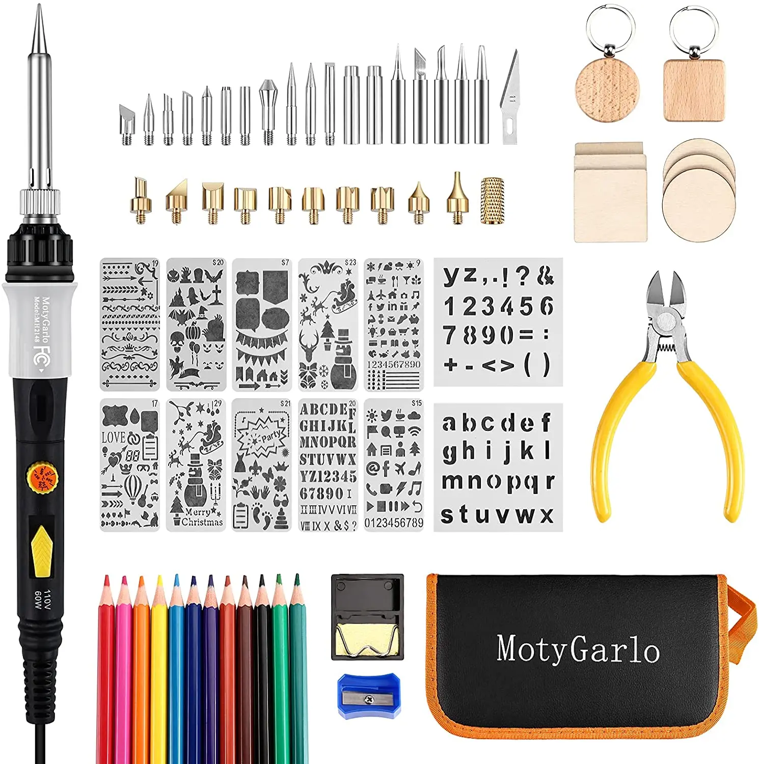 Professional-Pyrography-Kit-Wood-Burning-Tool-Soldering-Iron-Burner-Pen ...