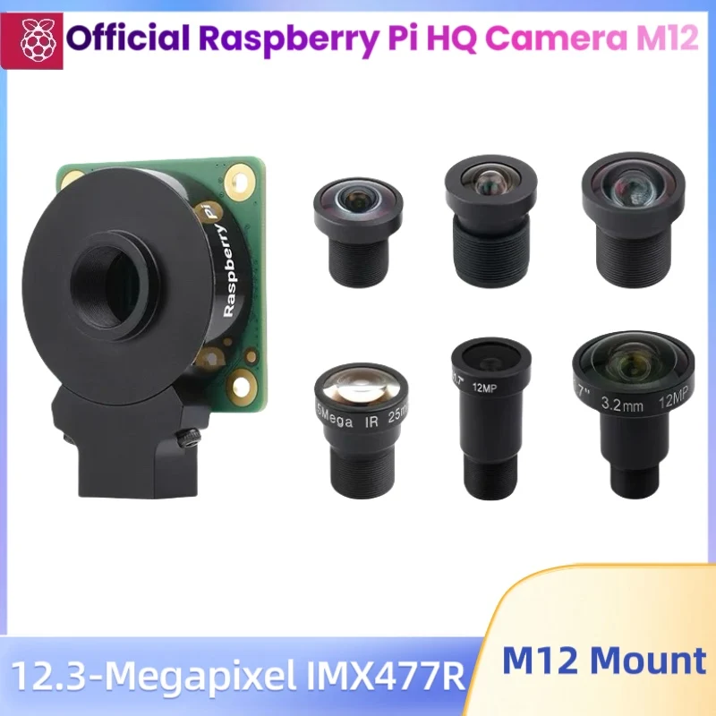 Raspberry-Pi-HQ-Camera-Module-Montagem-M12-12-3MP-Sensor-IMX477R-Alta ...