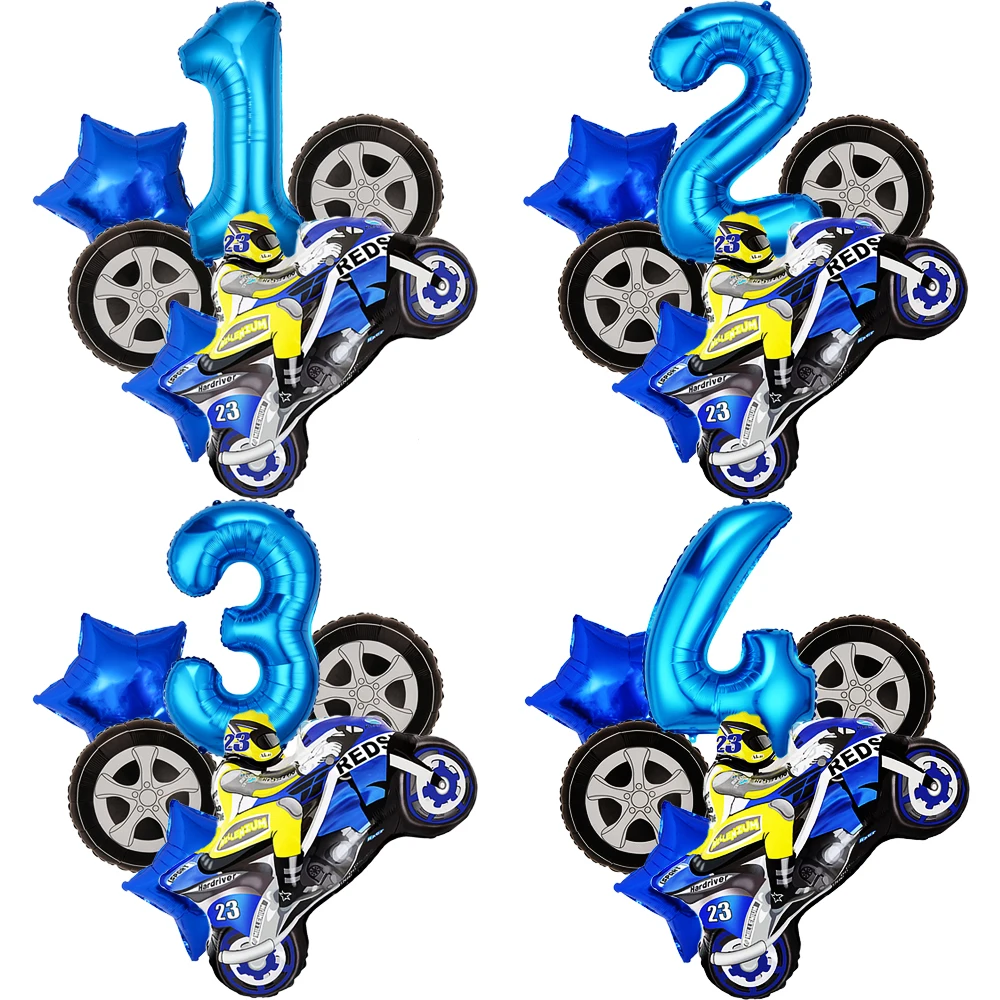 Large-Motorcycle-Foil-Balloons-Set-Racing-Car-Balloon-Boy-Birthday ...