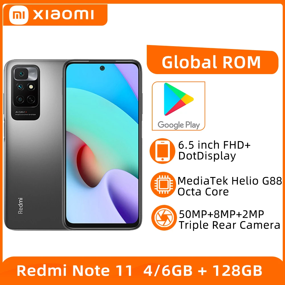 Global Rom Xiaomi Redmi Note 11 4g 4/6gb + 128gb Mtk Helio G88 50mp ...