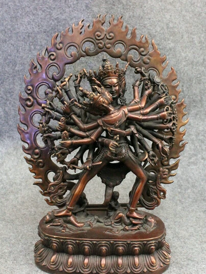 wholesale factory 12inch Folk Tibet Temple Pure Bronze Kalacakra ...