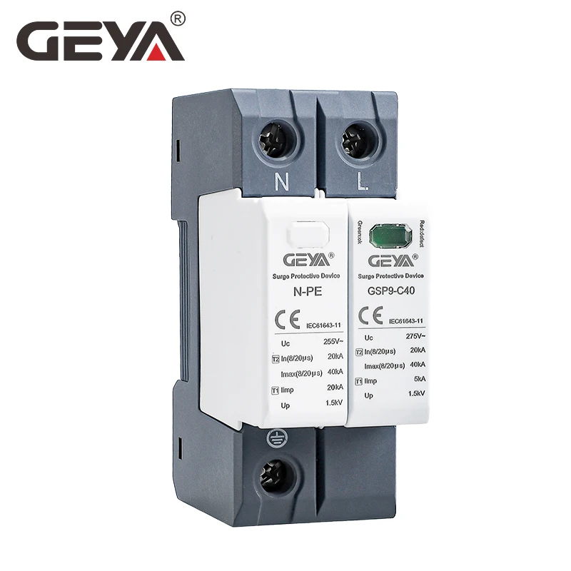 GEYA-GSP9-2P-AC-SPD-20KA-40KA-AC275V-AC385V-400V-440V-House-Surge-Protector-Protection ...