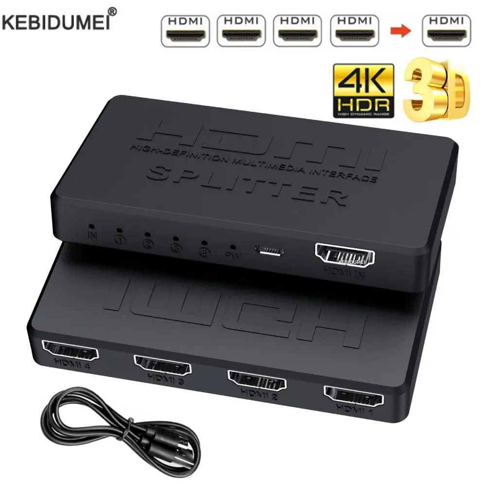 4K-HDMI-Splitter-1x4-1x2-HDMI-Switch-1-in-4-out-Video-Distributor ...