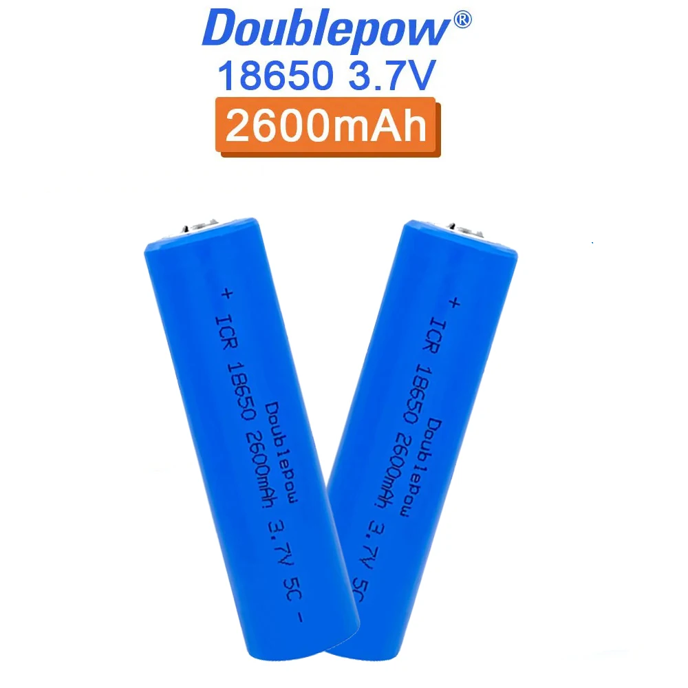 DOUBLEPOW-18650-3-7V-Rechargeable-Battery-2600mah-Pointed-Li-po-Lithium ...