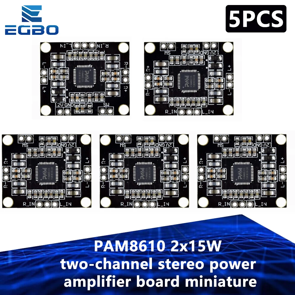 5pcs Egbo Pam8610 2x15w Amplifier Board Digital Two-channel Stereo ...