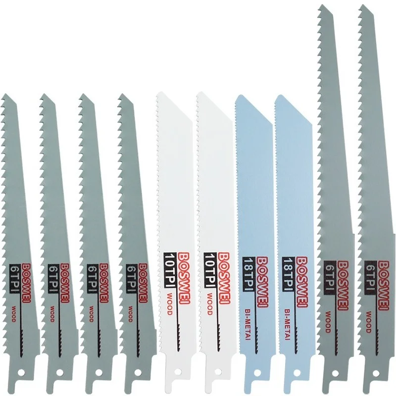 10PCS-Reciprocating-Saw-Blade-Metal-Woodworking-Cutting-Fine-toothed ...