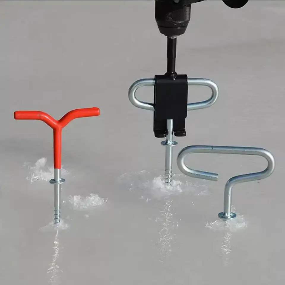 Adjustable Rope Hangers Dong] Ice Fishing Anchor Tool Ice Tent Fixing ...