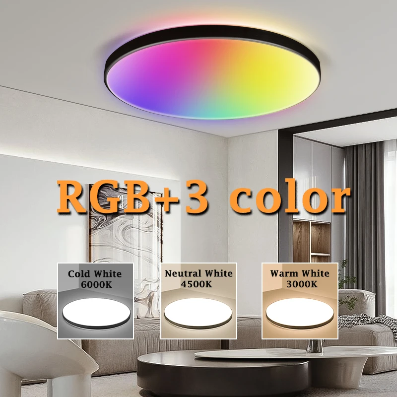 Smart-Ceiling-Lamps-RGB-Dimming-LED-Panel-Light-APP-Bluetooth-Music ...