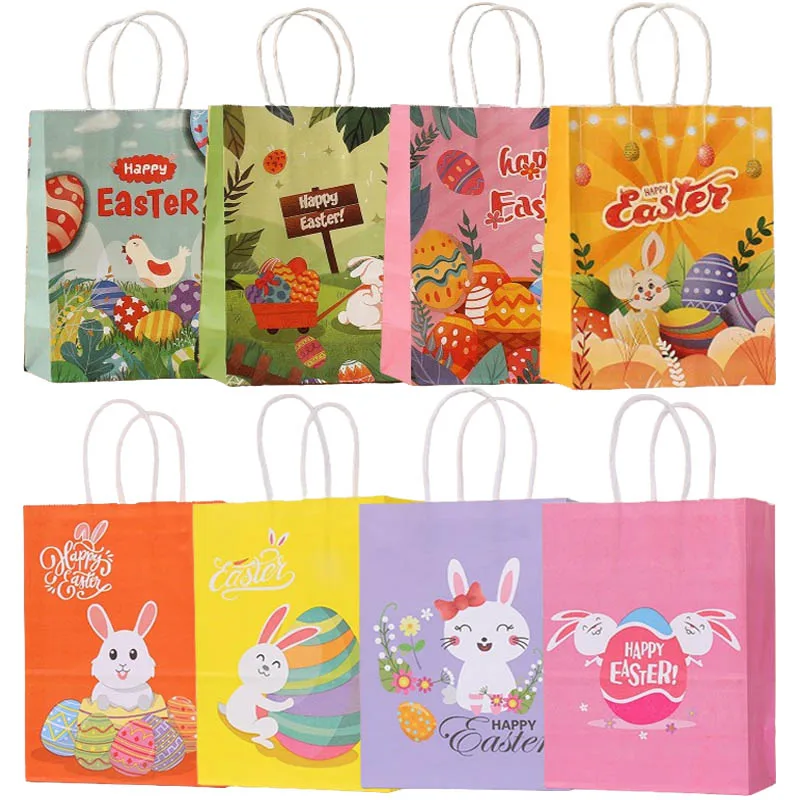 12pcs-Happy-Easter-Gift-Bags-Bunny-Kraft-Paper-Cookies-Candy-Packaging ...