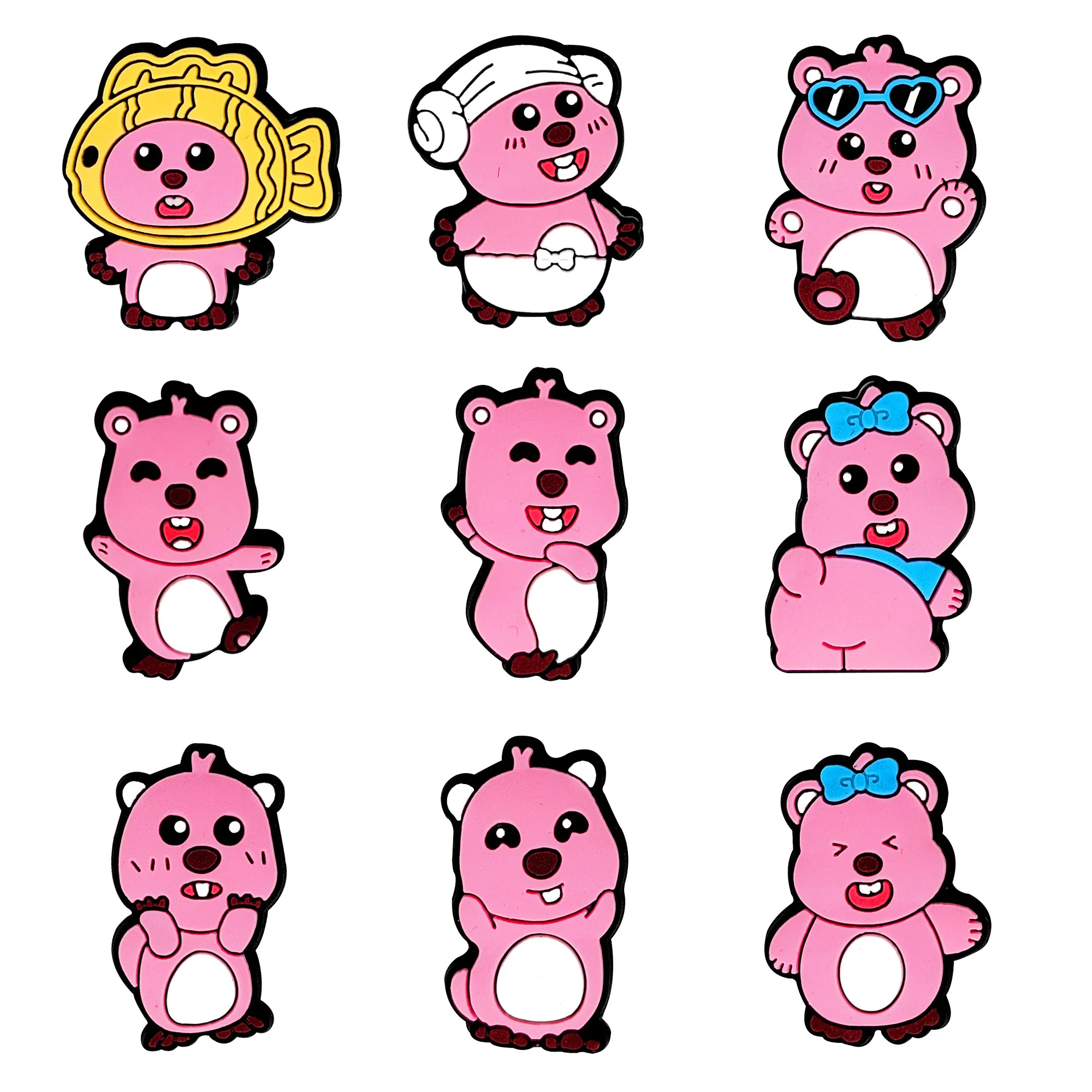 HOT-Sale-1pcs-Pink-Beaver-Loopy-Cartoon-series-Shoe-Charms-Accessories ...