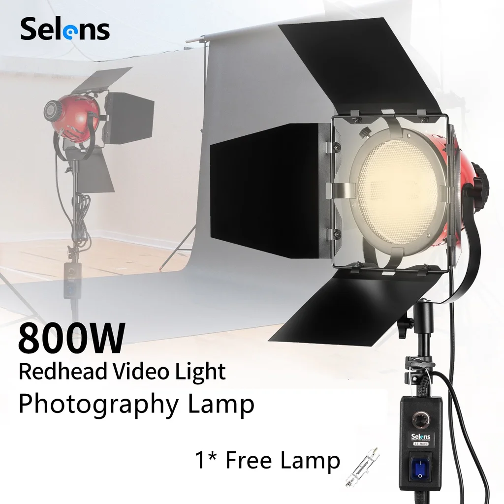 Selens-800W-3200K-Photo-Studio-Red-Headlight-Spotlight-Photography-Warm ...